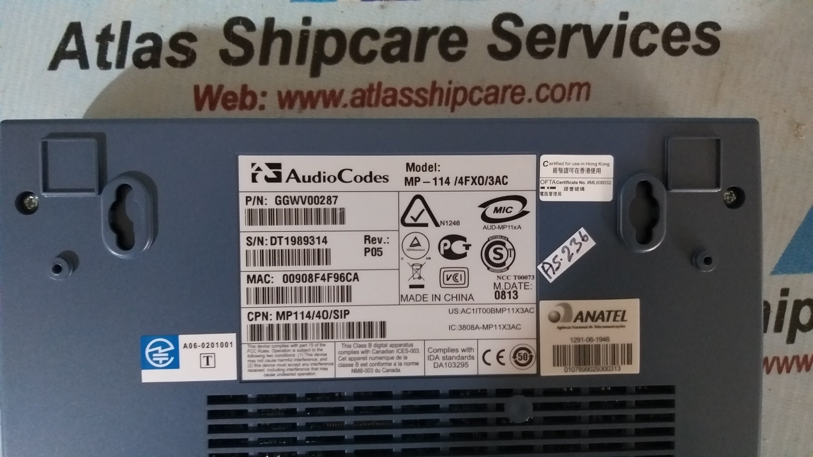 Audio Codes MP-114/4FX0/3AC VoIP MediaPack Analog Gateway GGWV00287 ...